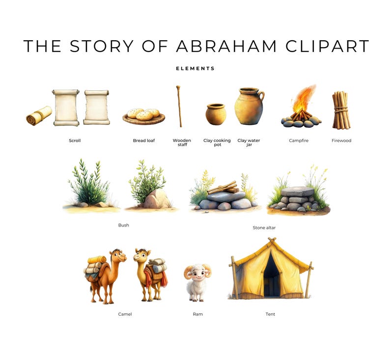 Abraham Story Clipart, Abraham and Isaac, Biblical Character Clipart ...