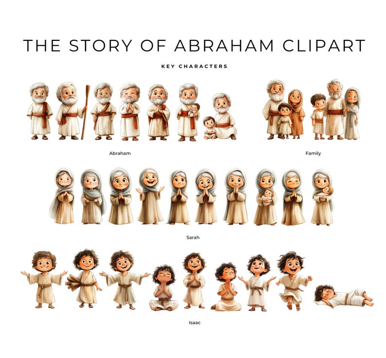 Abraham Story Clipart, Abraham and Isaac, Biblical Character Clipart ...