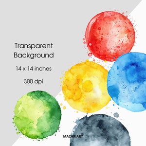 Watercolor Colorful Spots Clipart Round Shape Background Pink Spots Png ...