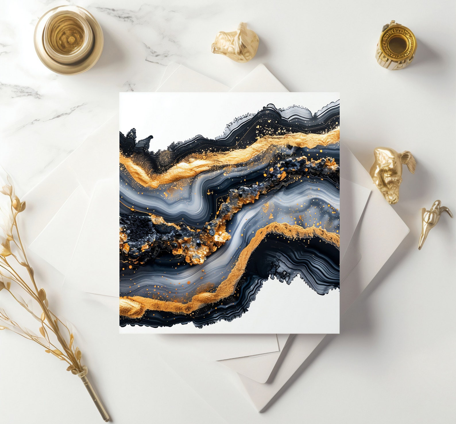 Black Agate Borders Clipart Gold Glitter Black Marble Border Geode ...