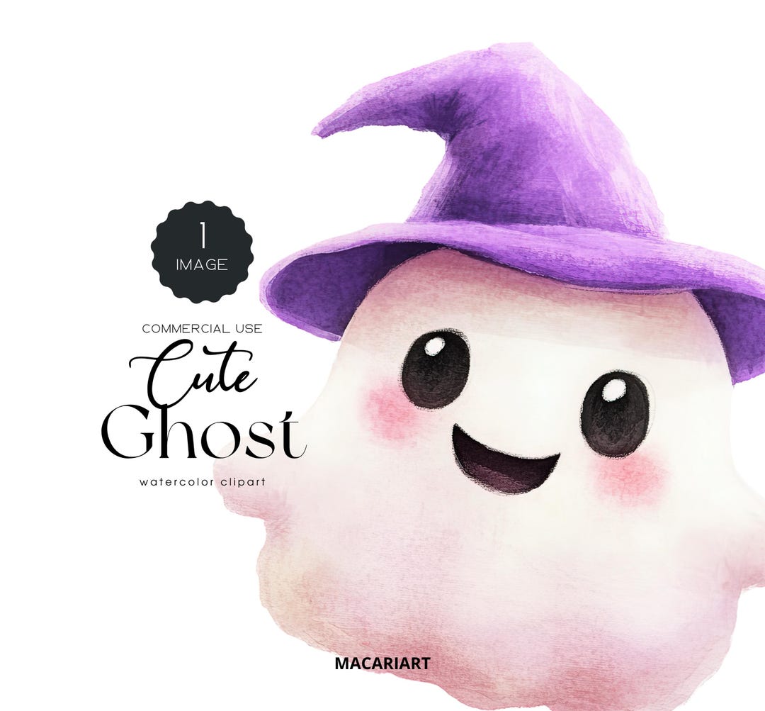Cute Ghost Clipart Halloween Ghost Png Spooky Ghost Watercolor ...