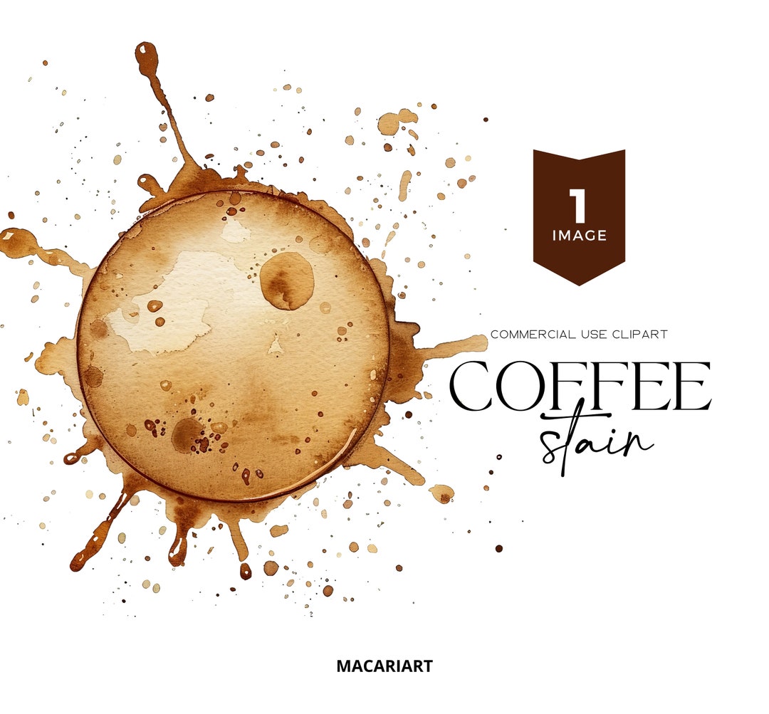 Coffee Stain Clipart Watercolor Coffee Ring Espresso Coffee Splashes ...