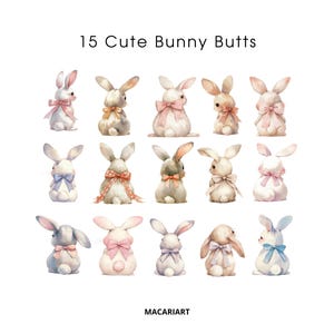 Cute Bunny Butt Clipart, Easter Bunny Clipart, Fluffy Bunny Butt Png ...
