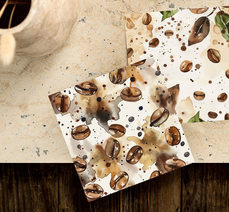 Coffee Stained Digital Paper Coffee Pattern JPEG Printable Scrapbook ...