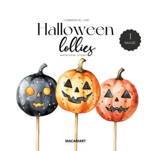 Watercolor Halloween Candy Clipart Lollipop Png Spooky Halloween ...