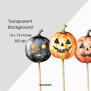 Watercolor Halloween Candy Clipart Lollipop Png Spooky Halloween ...