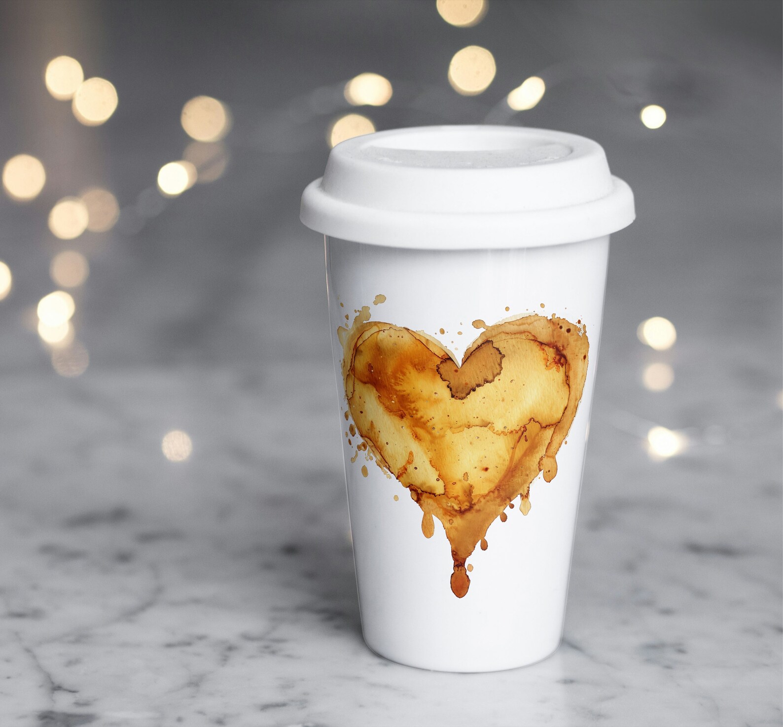 Coffee Heart Stains Clipart Watercolor Coffee Heart Espresso Coffee ...