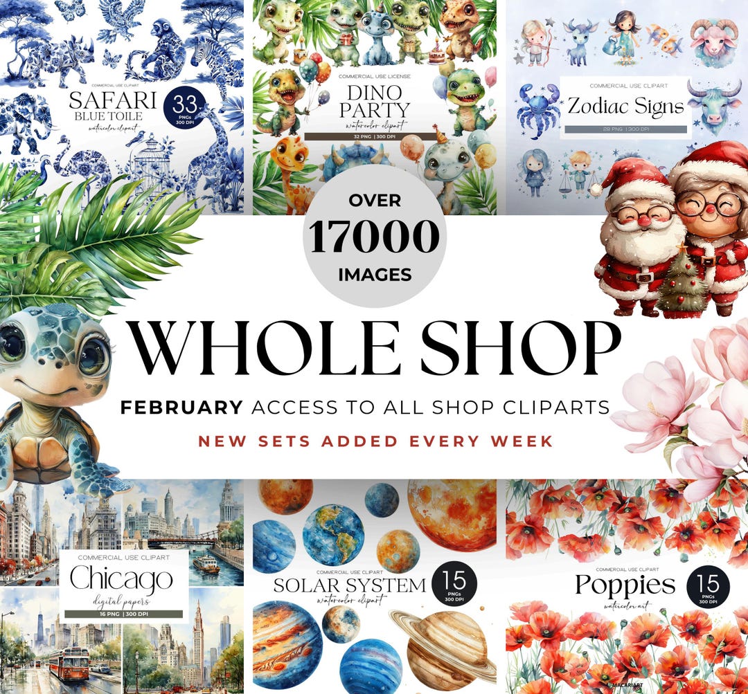 Whole Shop Clipart Bundle Monthly Pass Entire Shop Bundle All Access ...