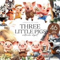 Three Little Pig Clipart Set / Instant Download - 13009 - Etsy Canada