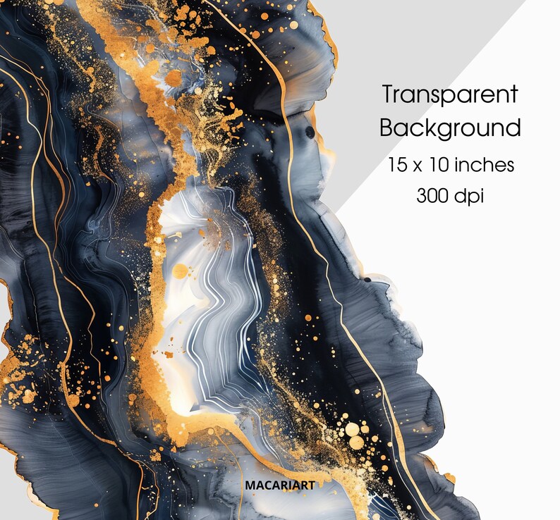 Black Agate Borders Clipart Gold Glitter Black Marble Border Geode ...