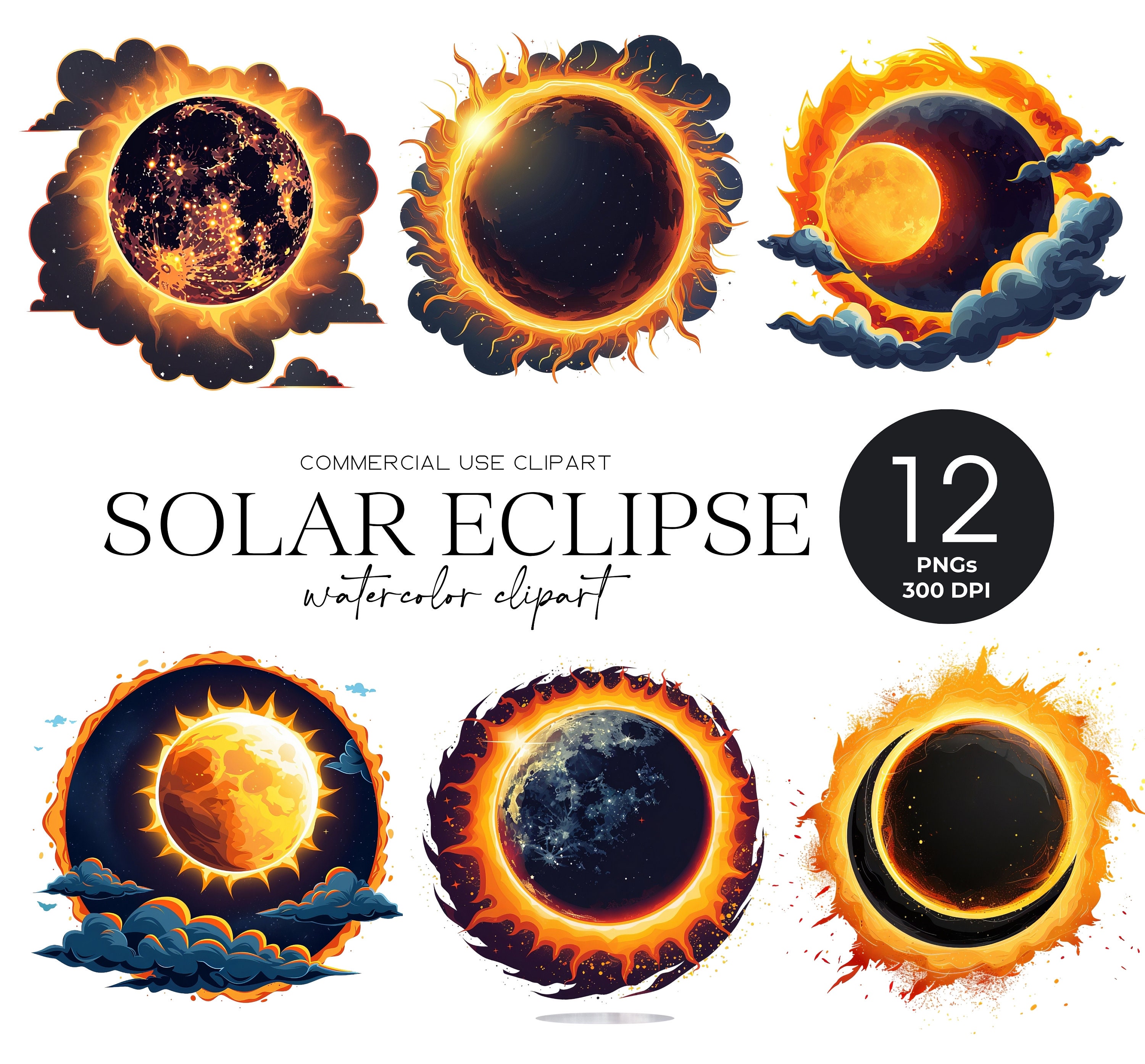 Solar Eclipse Clipart Astrology Celestial Png total Solar Eclipse 2024 ...