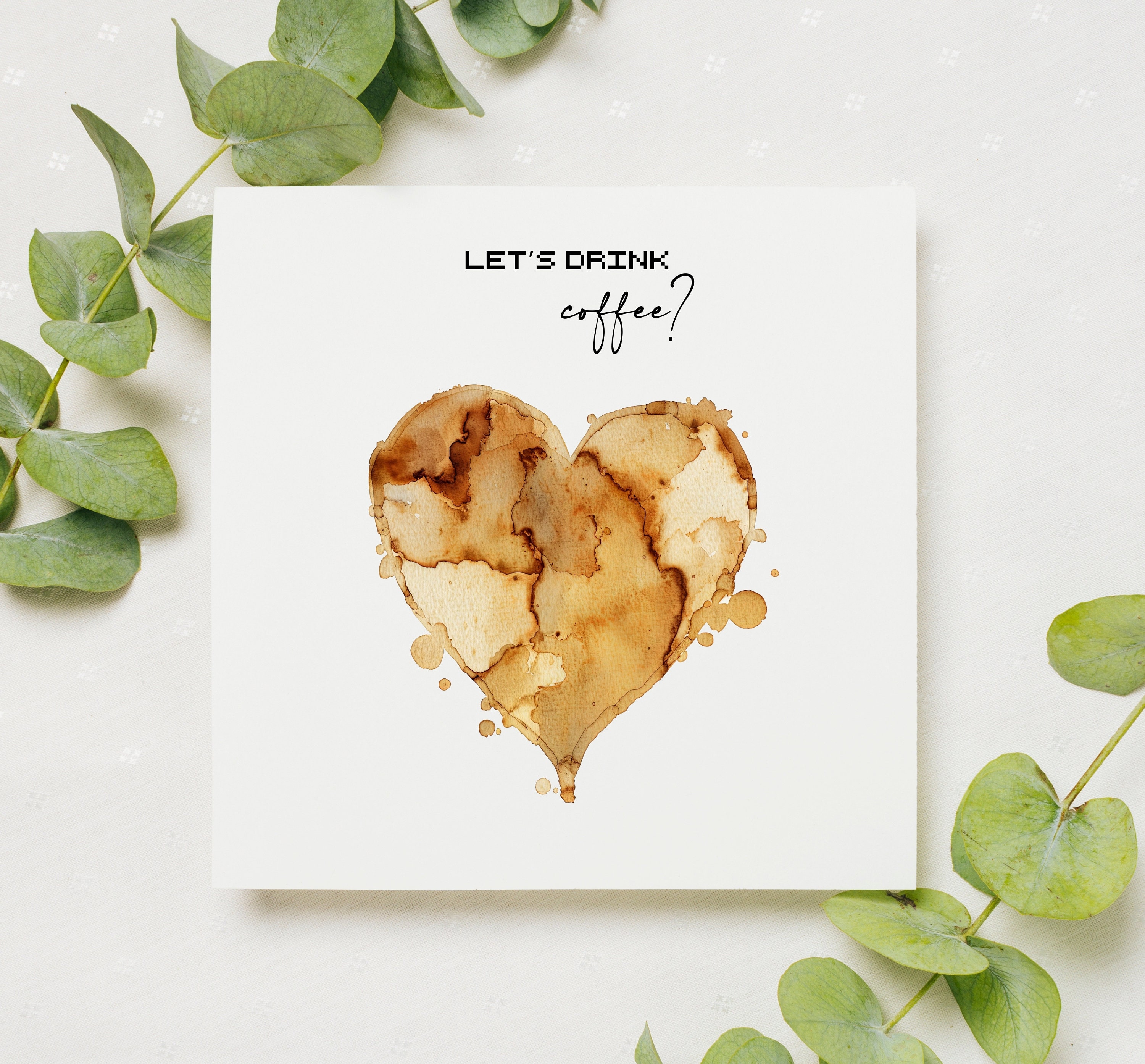 Coffee Heart Stain Clipart Watercolor Coffee Heart Espresso Coffee ...