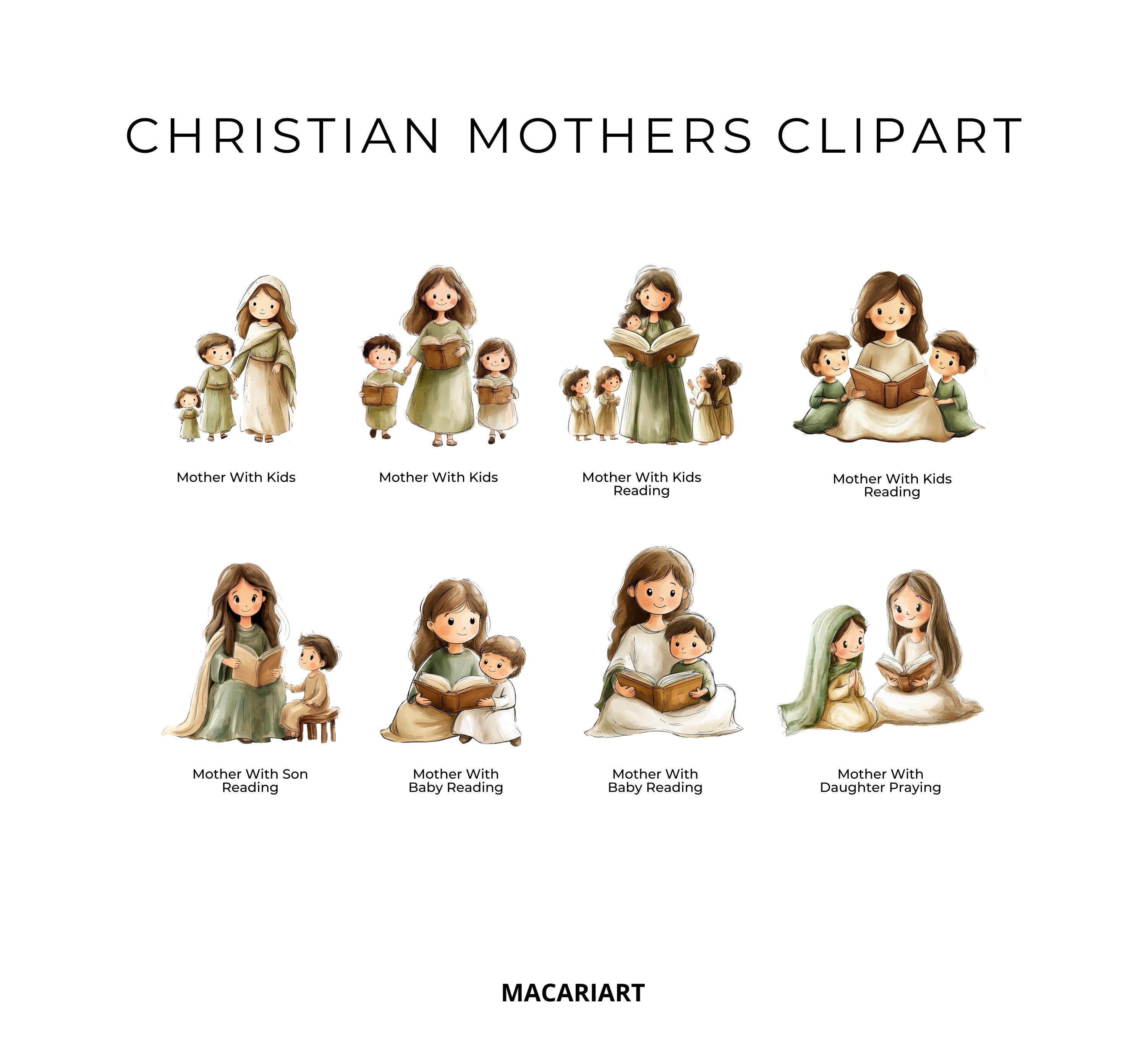 Christian Mother Clipart, Bible Study Clipart, Bible Reading, Bible ...