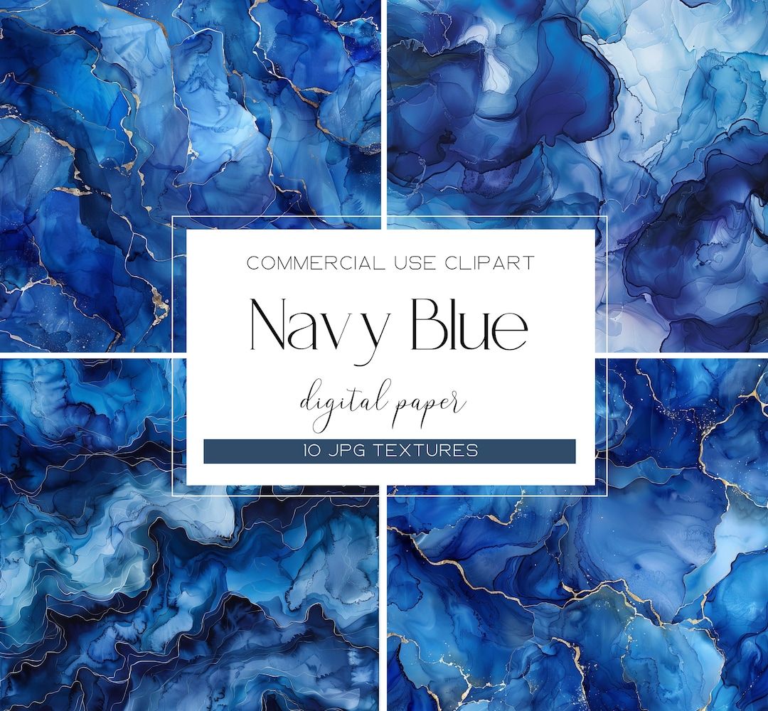 Navy Blue Alcohol Ink Texture Dark Blue Liquid Ink Clipart Colorful ...