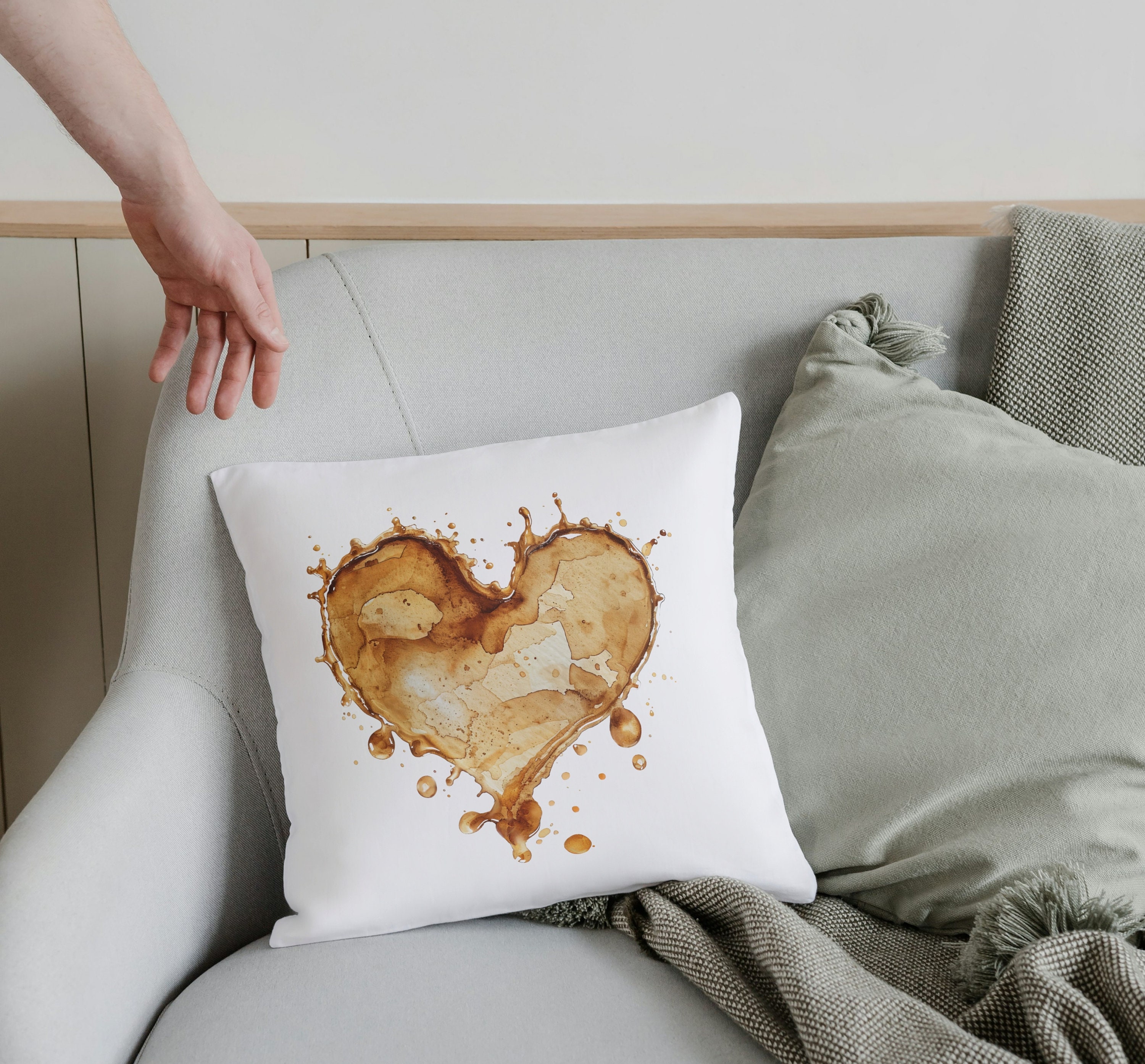 Coffee Heart Stain Clipart Watercolor Coffee Heart Espresso Coffee ...