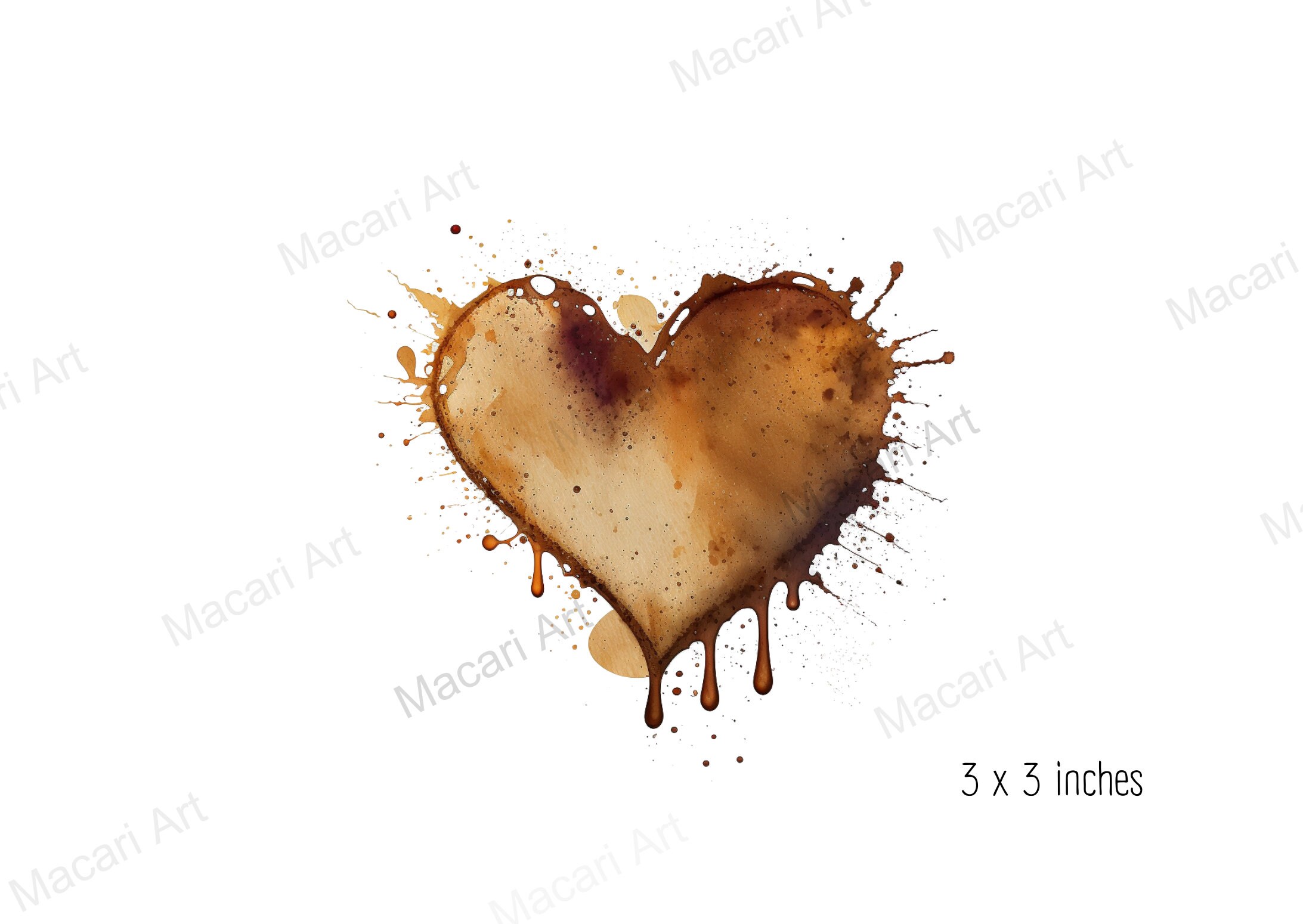 Watercolor Coffee Stains Clipart Coffee Print Wall Art Coffee Poster ...