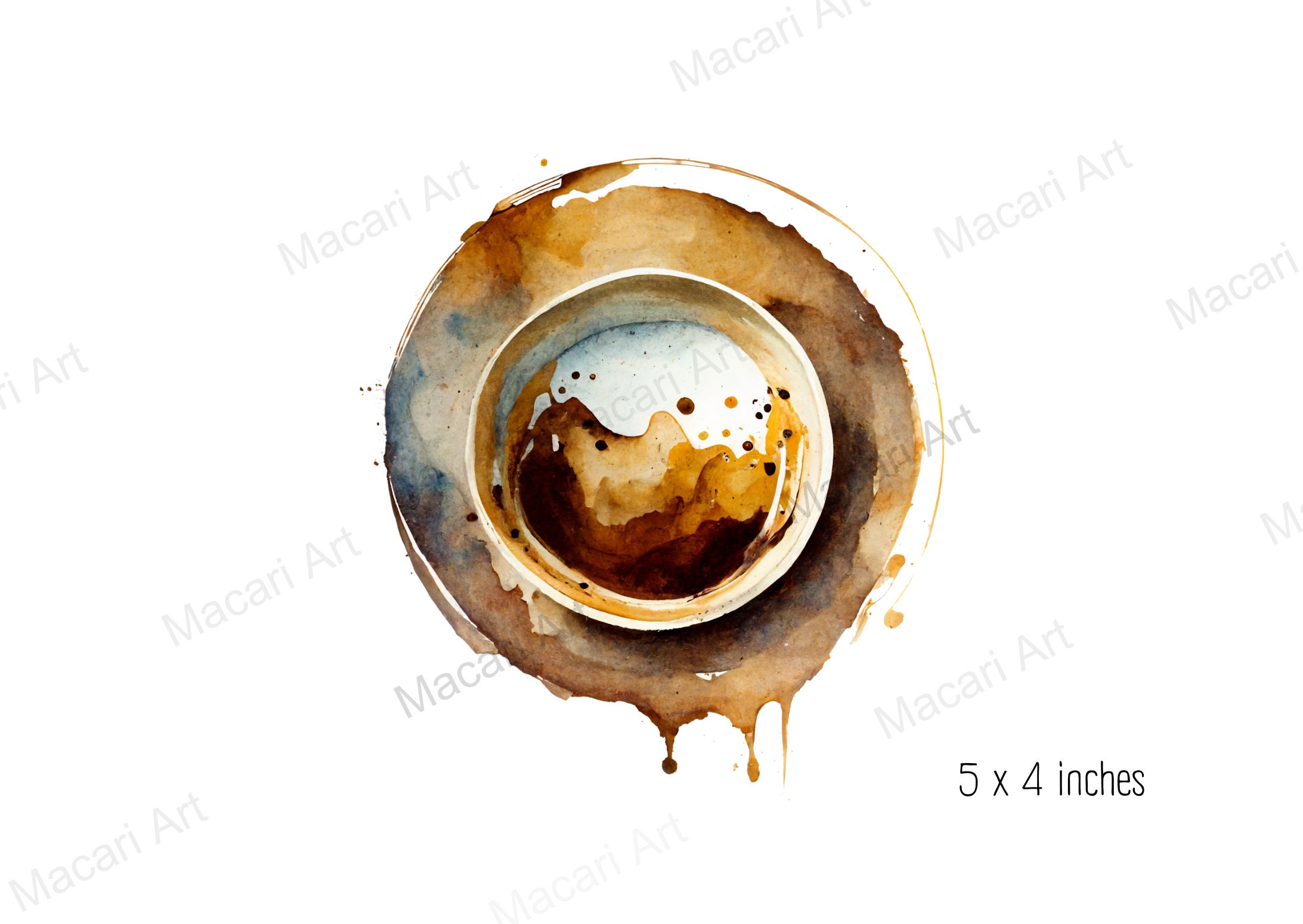 Watercolor Coffee Cup Clipart Coffee Print Wall Art Coffee - Etsy