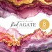 Red Agate Borders Clipart Gold Glitter Burgundy Marble Border Geode ...
