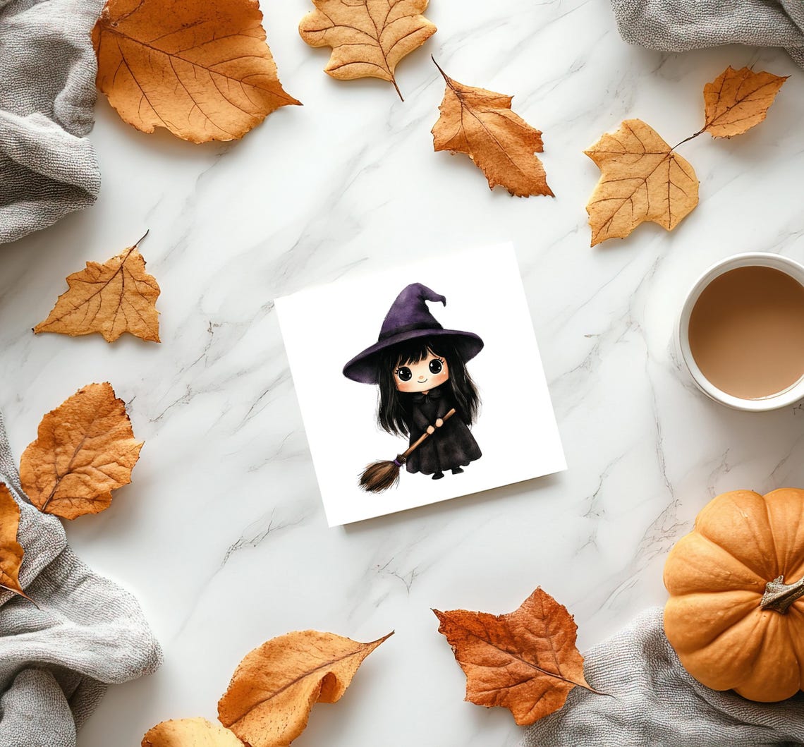 Cute Witch Clipart Watercolor Halloween Clip Art Mystical Witches Png ...