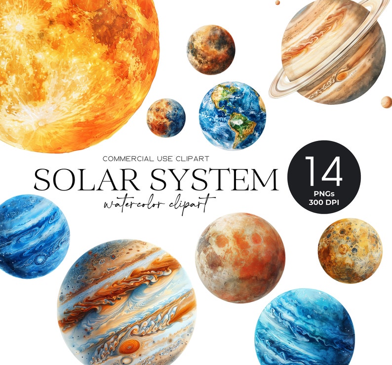 Realistic Solar System Clipart Pack Planets Png Universe Clipart ...