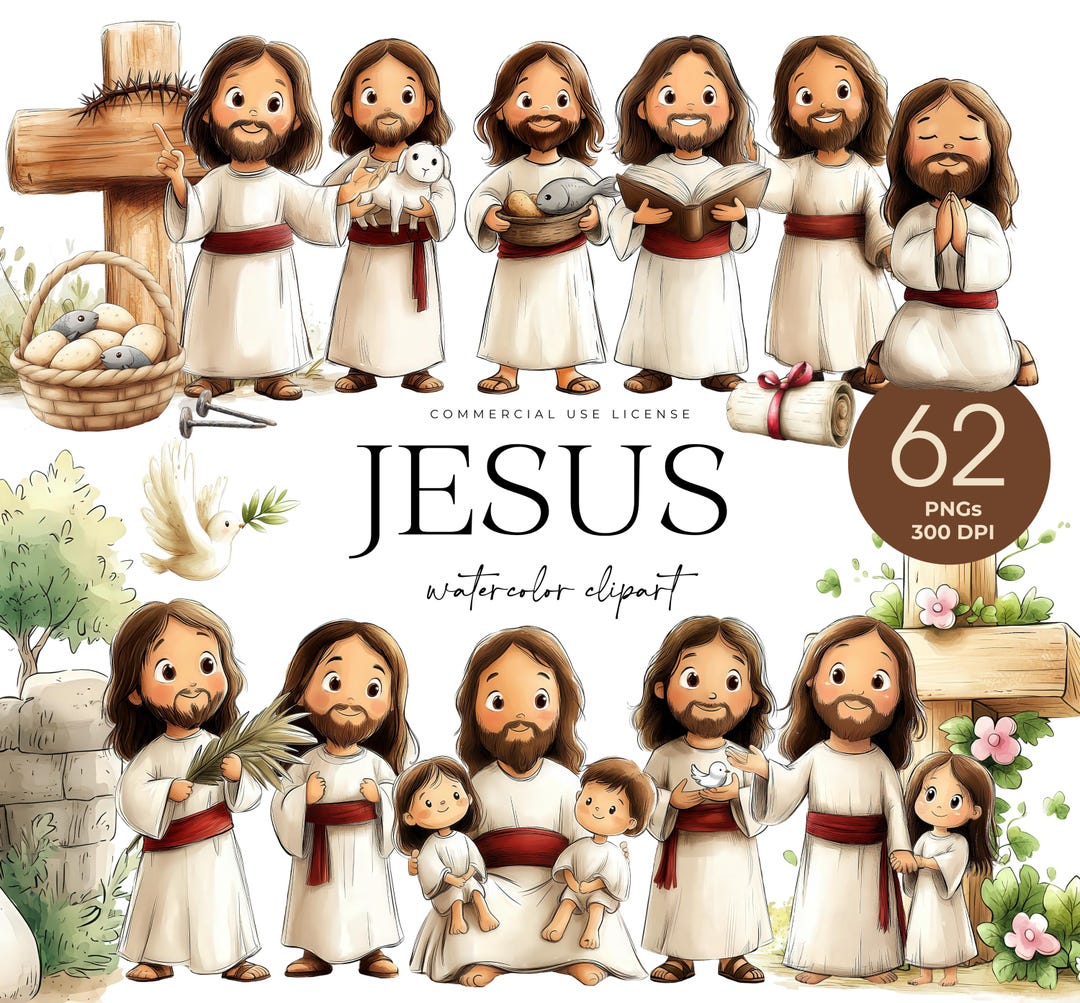 Cute Jesus Clipart, Jesus Christ Png, Jesus With Children, Good ...