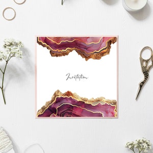 Red Agate Border Clipart Gold Glitter Red Marble Border Geode Clipart ...