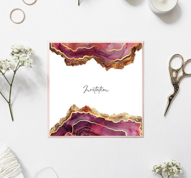 Red Agate Border Clipart Gold Glitter Red Marble Border Geode Clipart ...