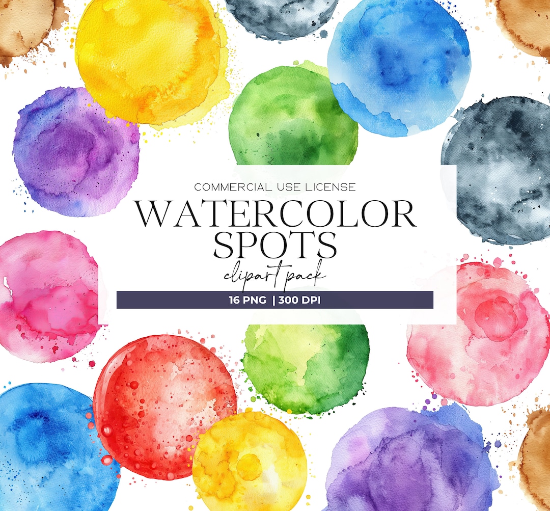 Watercolor Colorful Spots Clipart Round Shape Background Pink Spots Png ...