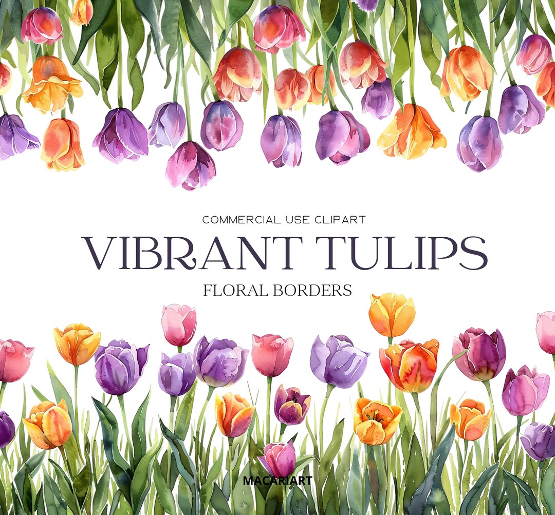 Watercolor Tulips Clipart Spring Flowers Tulip Png Watercolor Flower ...