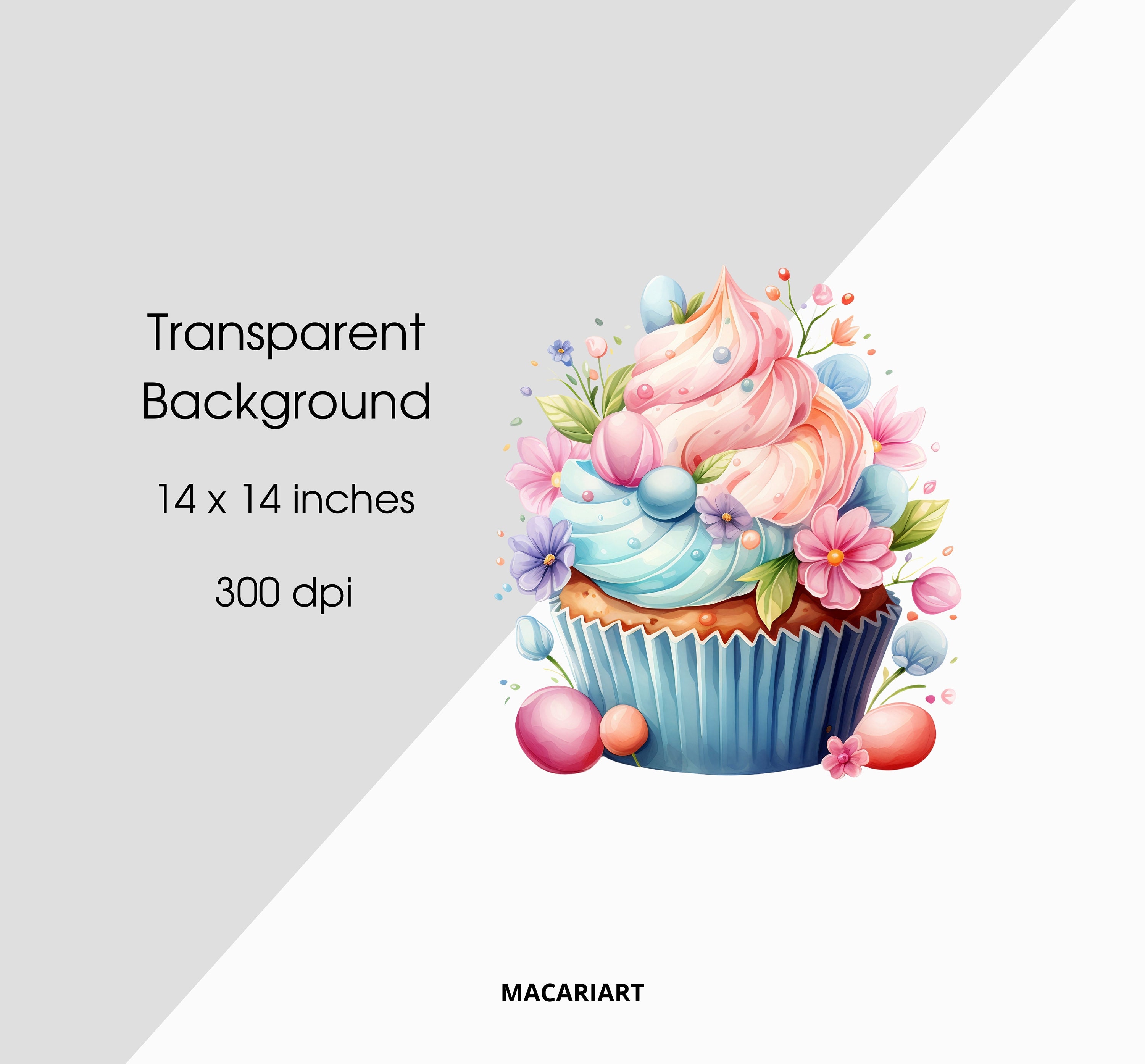 Easter Cupcake Clipart Easter Sweets Png Pastel Spring Cupcakes ...