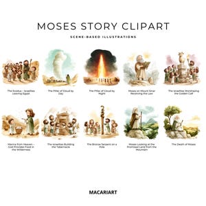 Moses Clipart, Biblical Scenes Clipart, Old Testament Clipart, Kids ...