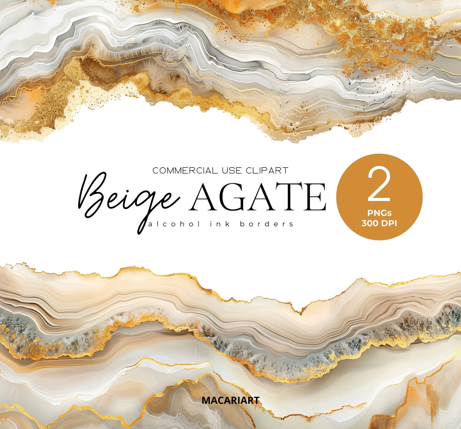 Beige Agate Borders Clipart Gold Glitter Beige Marble Border Geode ...