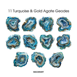 Turquoise Agate Borders Clipart Gold Glitter Blue Marble Border Geode ...