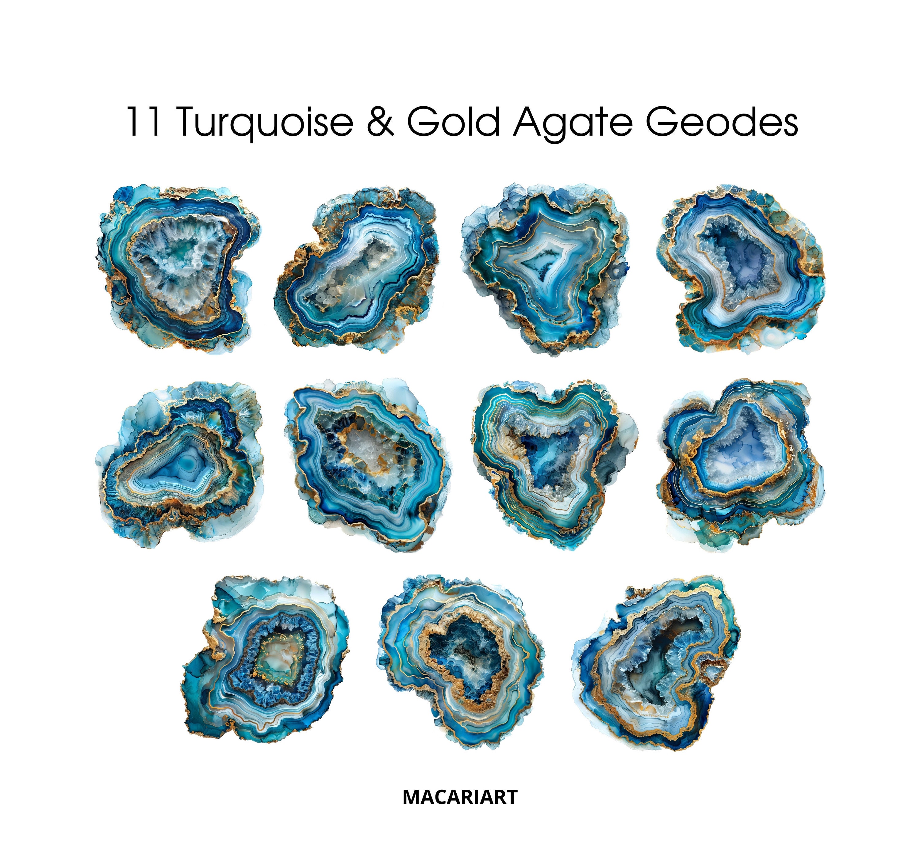 Turquoise Agate Borders Clipart Gold Glitter Blue Marble Border Geode ...