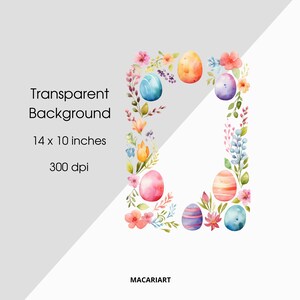 Watercolor Easter Frames Clipart Floral Border Clipart Floral Easter ...