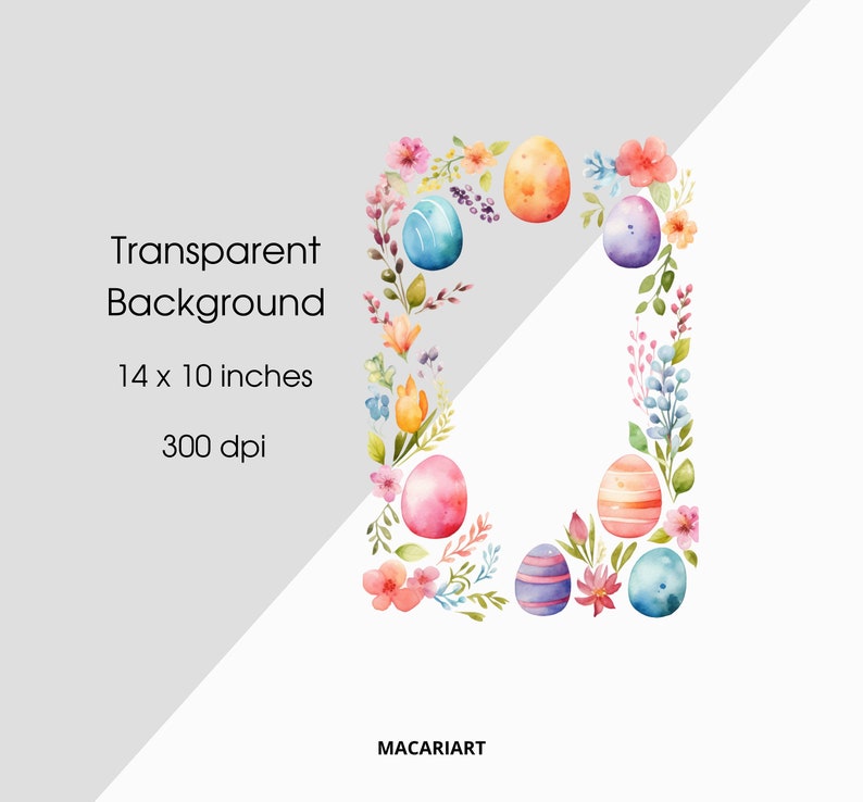 Watercolor Easter Frames Clipart Floral Border Clipart Floral Easter ...