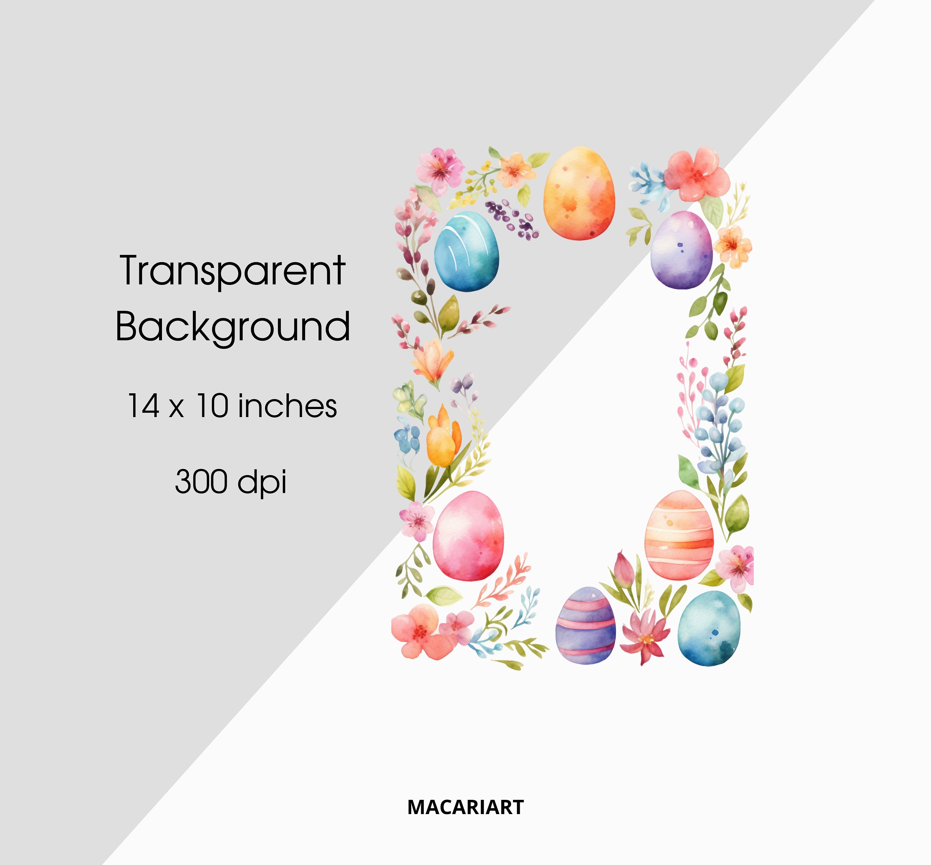 Watercolor Easter Frames Clipart Floral Border Clipart Floral Easter ...