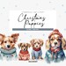 Christmas Puppies Clipart Cute Puppy Clipart Dog Png Winter - Etsy