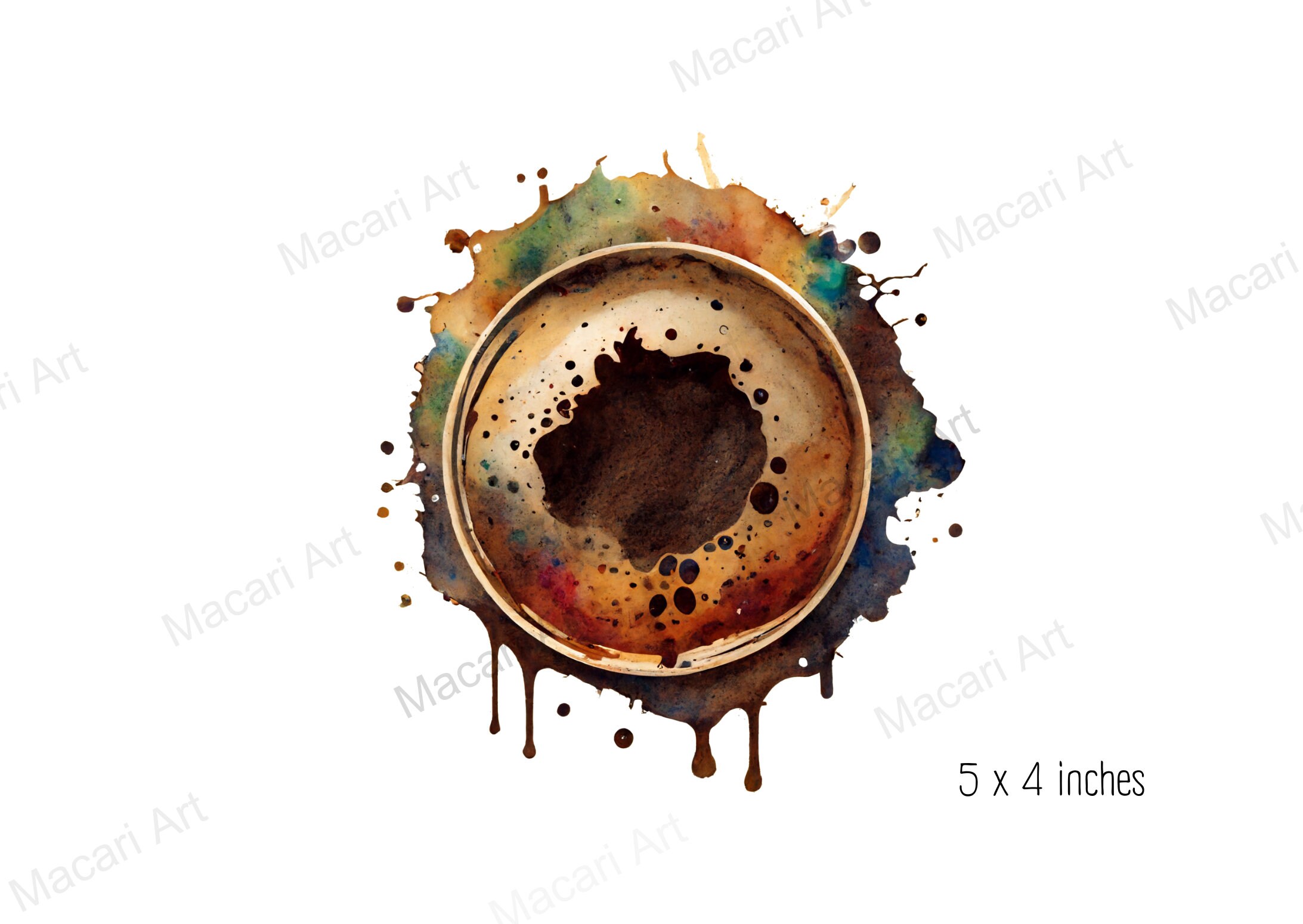 Watercolor Coffee Cup Clipart Coffee Print Wall Art Coffee - Etsy