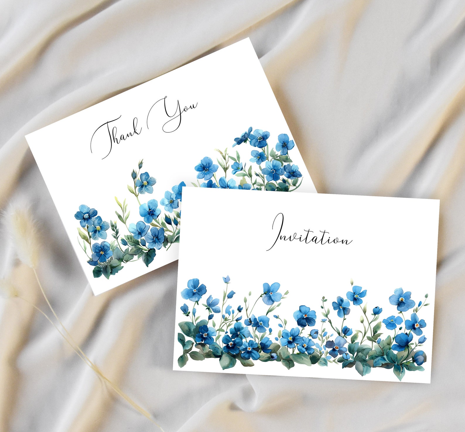 Blue Wildflowers Borders Clipart Floral Watercolor Borders Flowers ...
