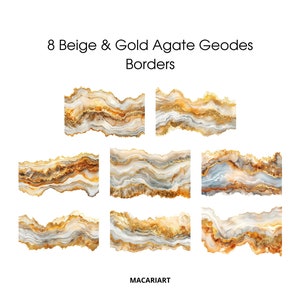 Beige Agate Borders Clipart Gold Glitter Beige Marble Border Geode ...