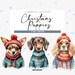 Christmas Puppies Clipart Cute Puppy Clipart Dog Png Winter - Etsy