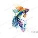 Watercolor Betta Fish Clipart Digital Clipart Fish Wall Decor ...