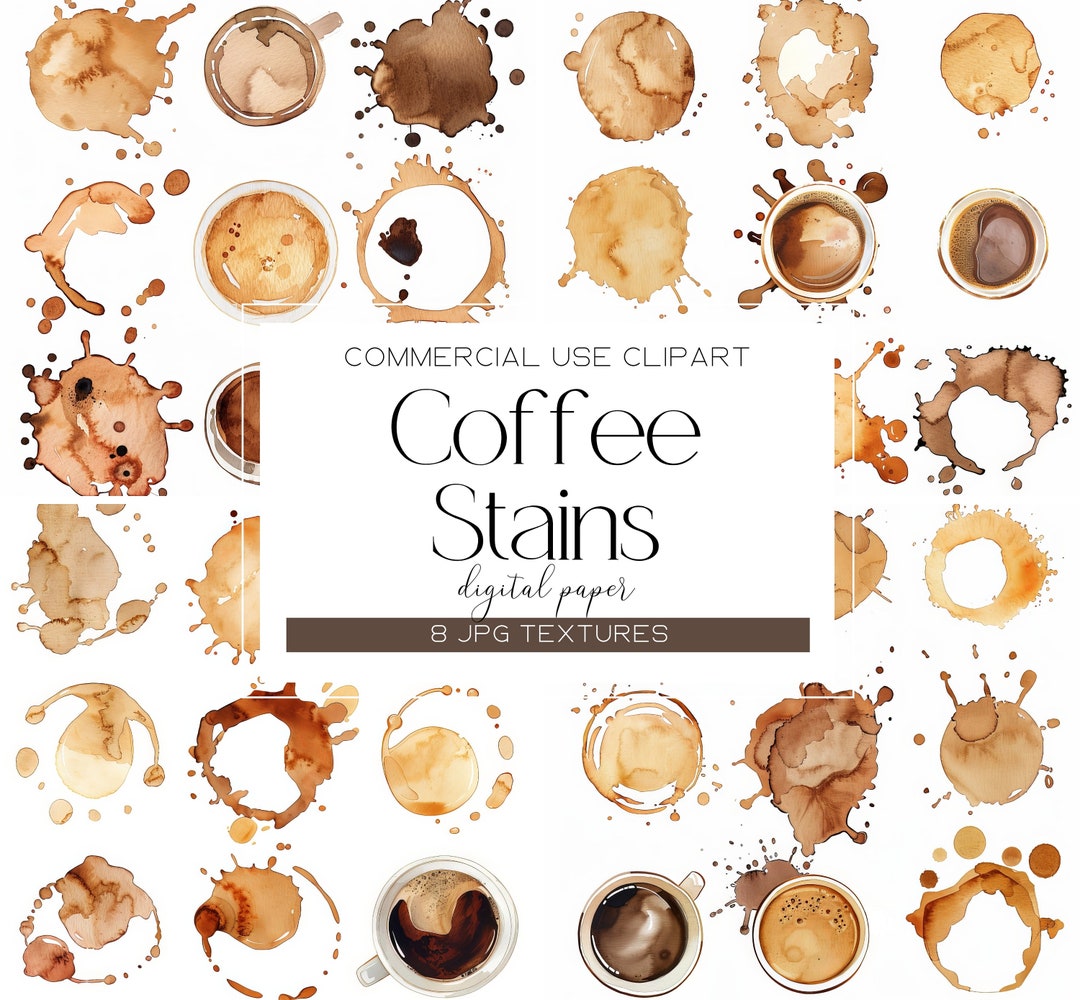 Coffee Stained Digital Paper Coffee Pattern JPEG Printable Scrapbook ...