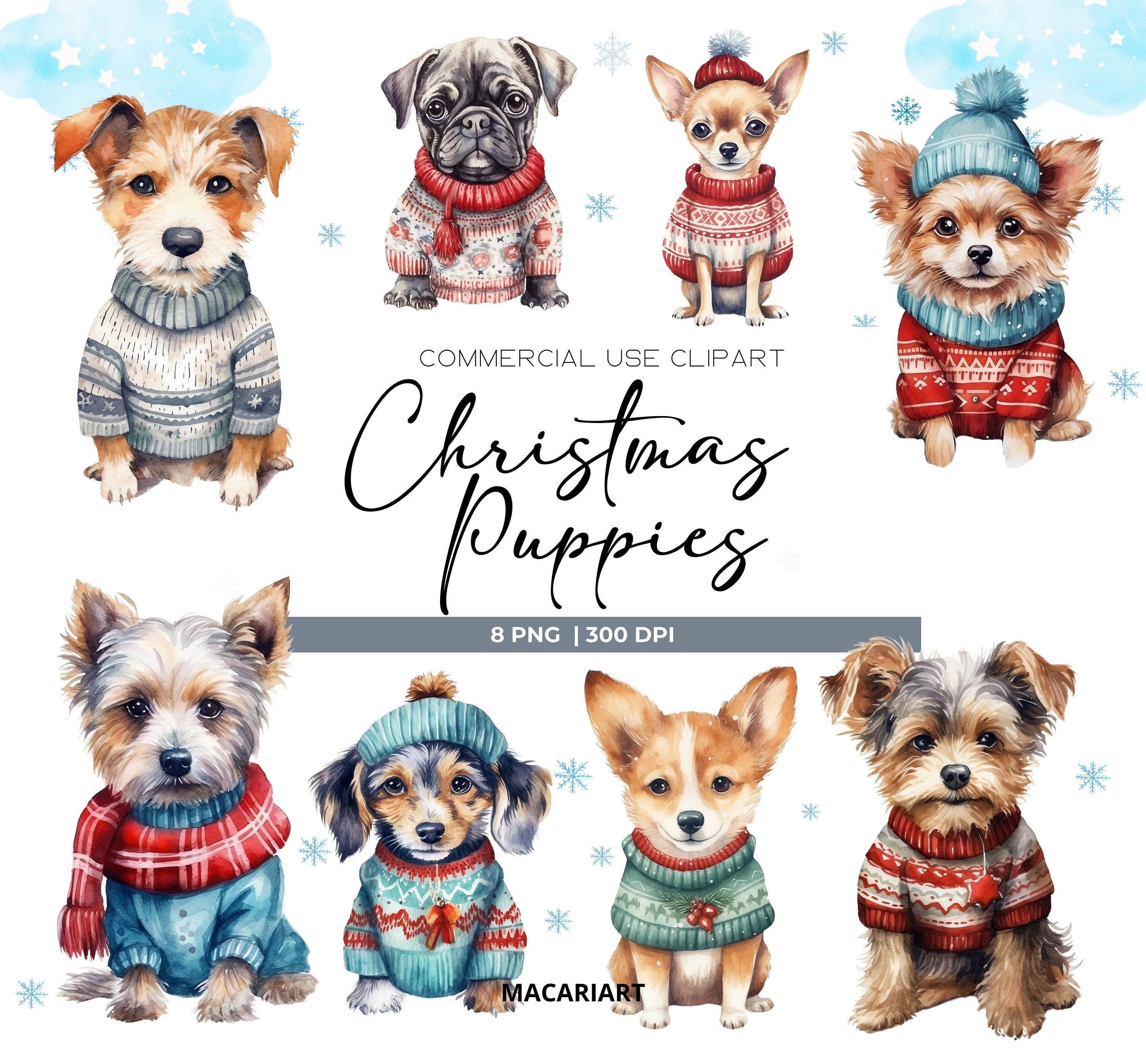 Christmas Puppies Clipart Cute Puppy Clipart Dog Png Winter Clipart ...