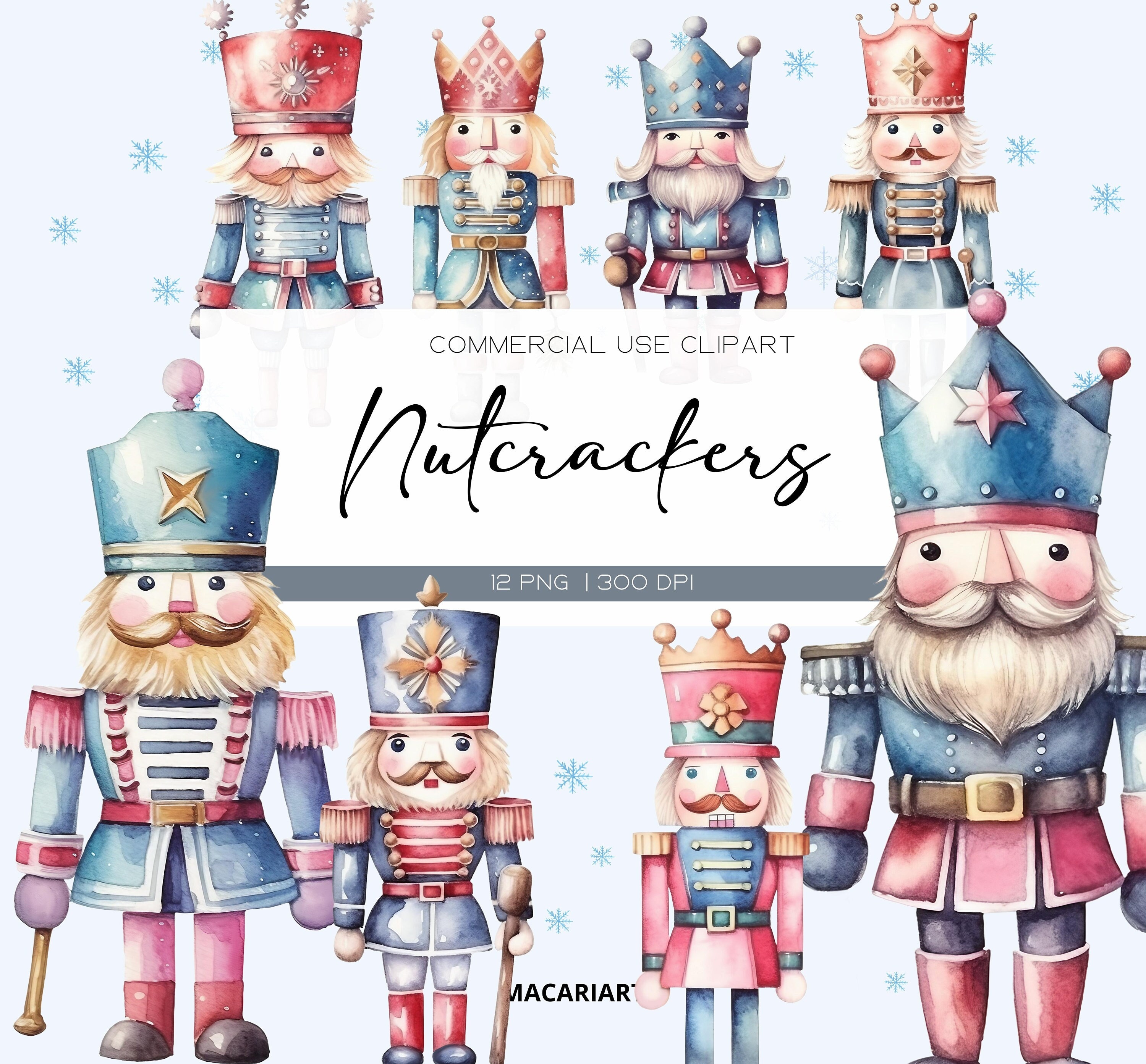Christmas Nutcracker Clipart Pack Watercolor Christmas Clipart - Etsy