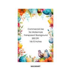 Watercolor Easter Frames Clipart Floral Border Clipart Floral Easter ...