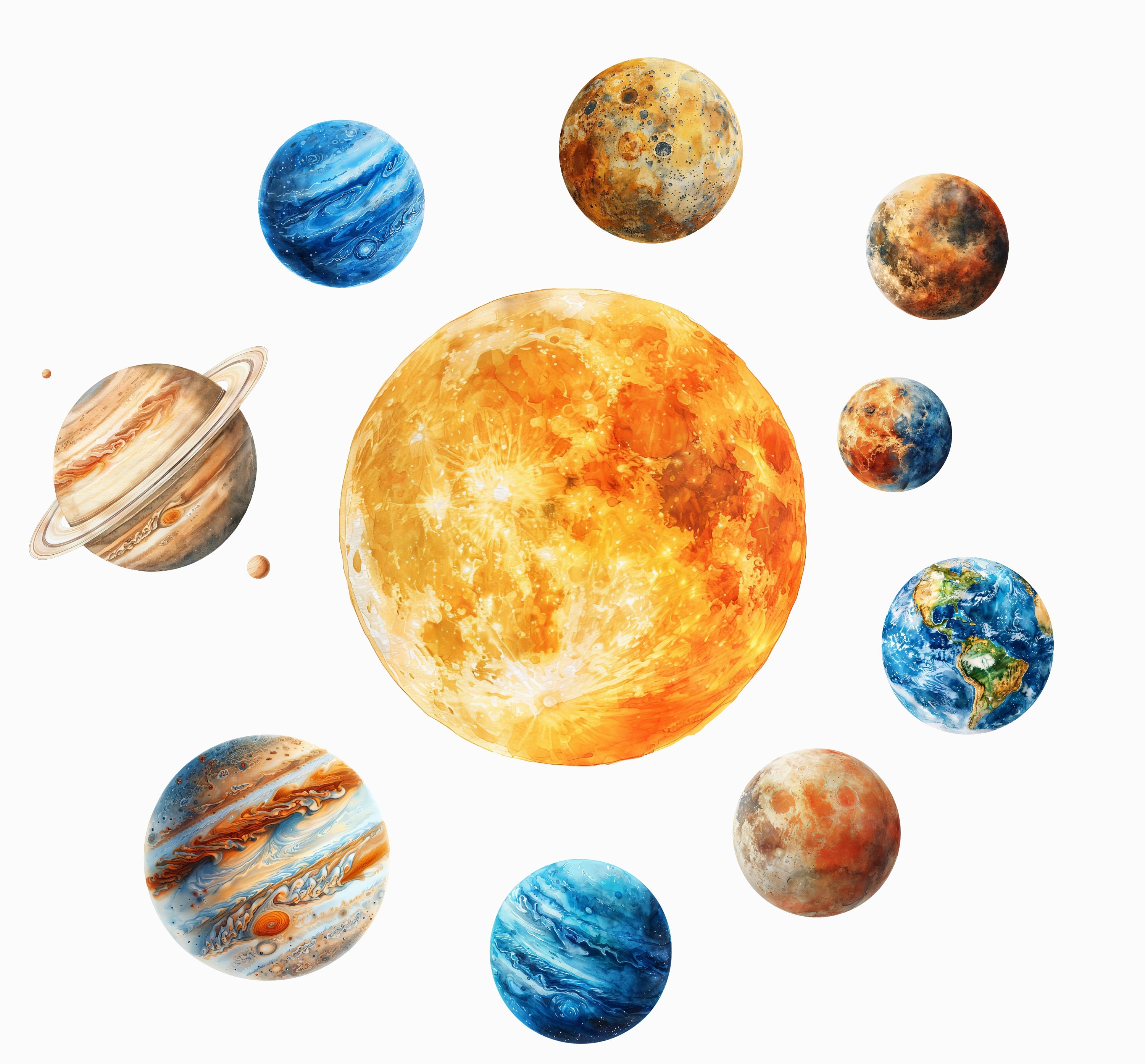 Realistic Solar System Clipart Pack Planets Png Universe Clipart ...
