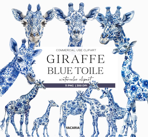 Blue Giraffe Print Background