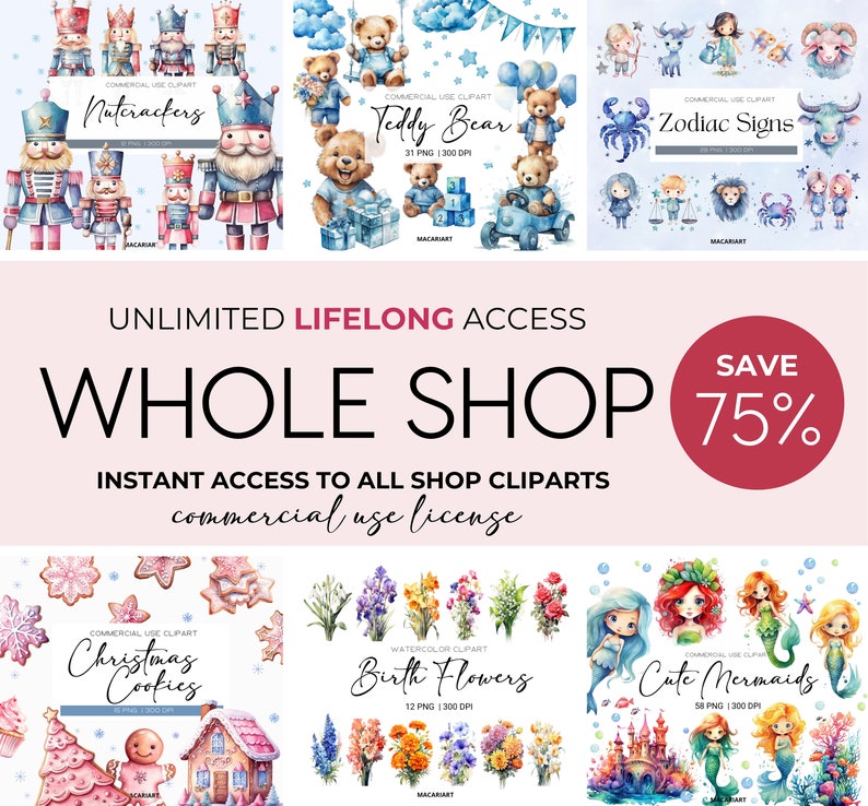 Entire Shop Bundle Unlimited Lifetime Access Whole Shop Clipart Bundle ...